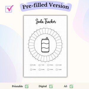 Soda Tracker Wheel Bullet Journal Printable Page Monthly Soda Log Daily ...