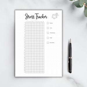 Stress Tracker Bullet Journal Printable PDF Stress Log Mood Tracker ...