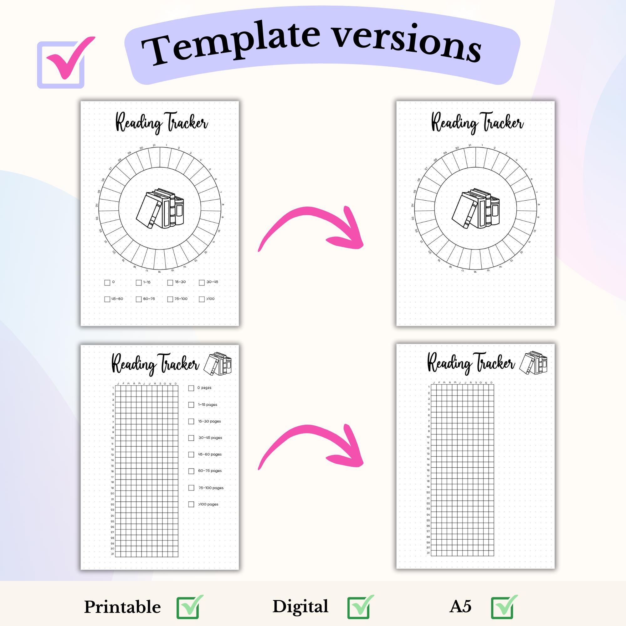 Reading Bullet Journal Bundle Book Tracker Bundle Printable Book Bujo ...