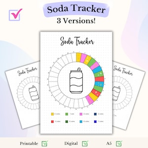 Soda Tracker Wheel Bullet Journal Printable Page Monthly Soda Log Daily ...