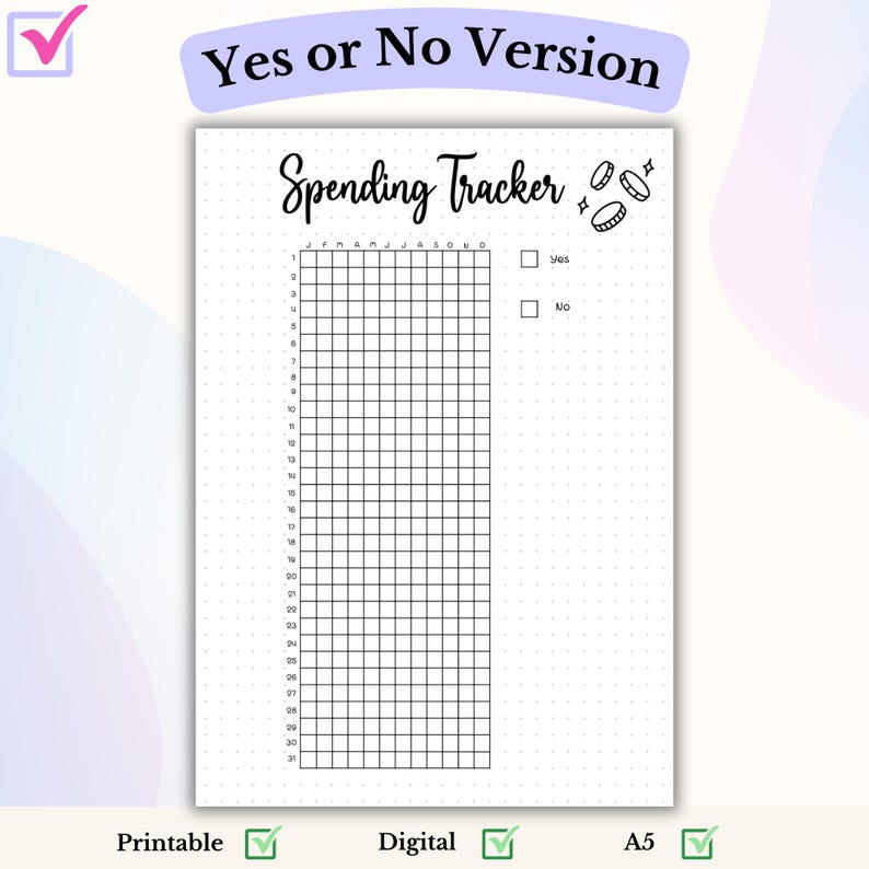 Spending Tracker Bullet Journal Printable PDF Finance Tracker Budget ...