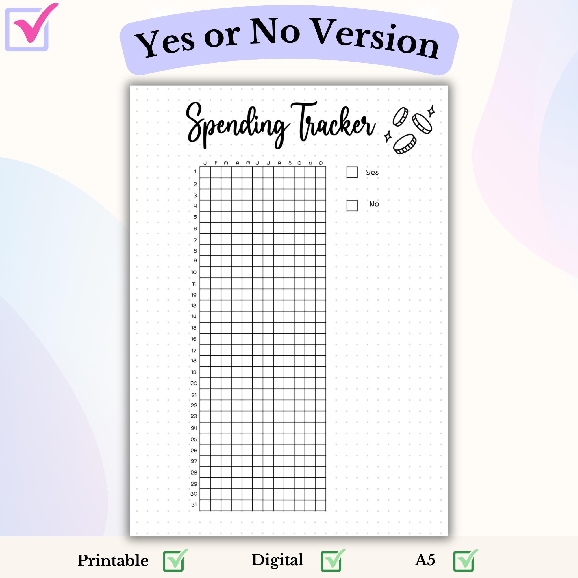 Spending Tracker Bullet Journal Printable PDF Finance Tracker Budget ...