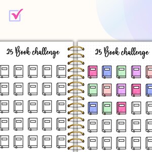 25 Book Challenge Bullet Journal Printable Reading Log Reading Tracker ...