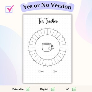 Tea Tracker Wheel Bullet Journal Printable Page Monthly Tea Log Daily ...
