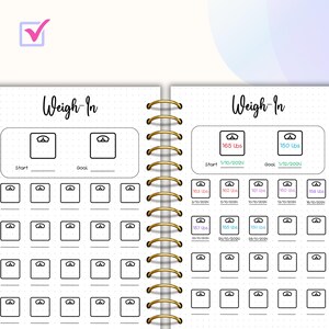 Weigh-in Tracker Bullet Journal Weight Tracker Fitness Tracker Workout ...