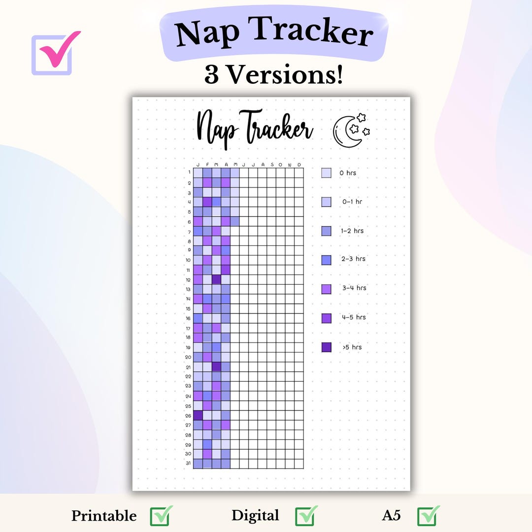 Nap Tracker Bullet Journal Printable Nap Log Sleep Tracker Sleep Log ...