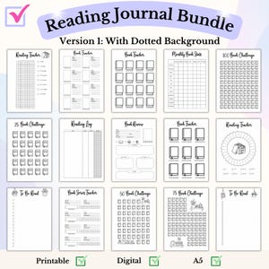 Reading Bullet Journal Bundle Book Tracker Bundle Printable Book Bujo ...