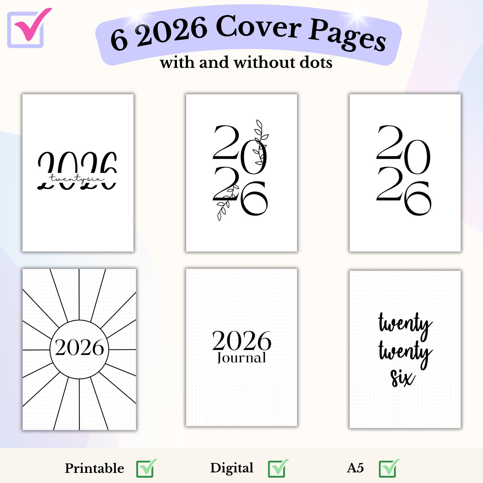 2026 Bullet Journal Bundle Bullet Journal Starter Pack Yearly Tracker ...