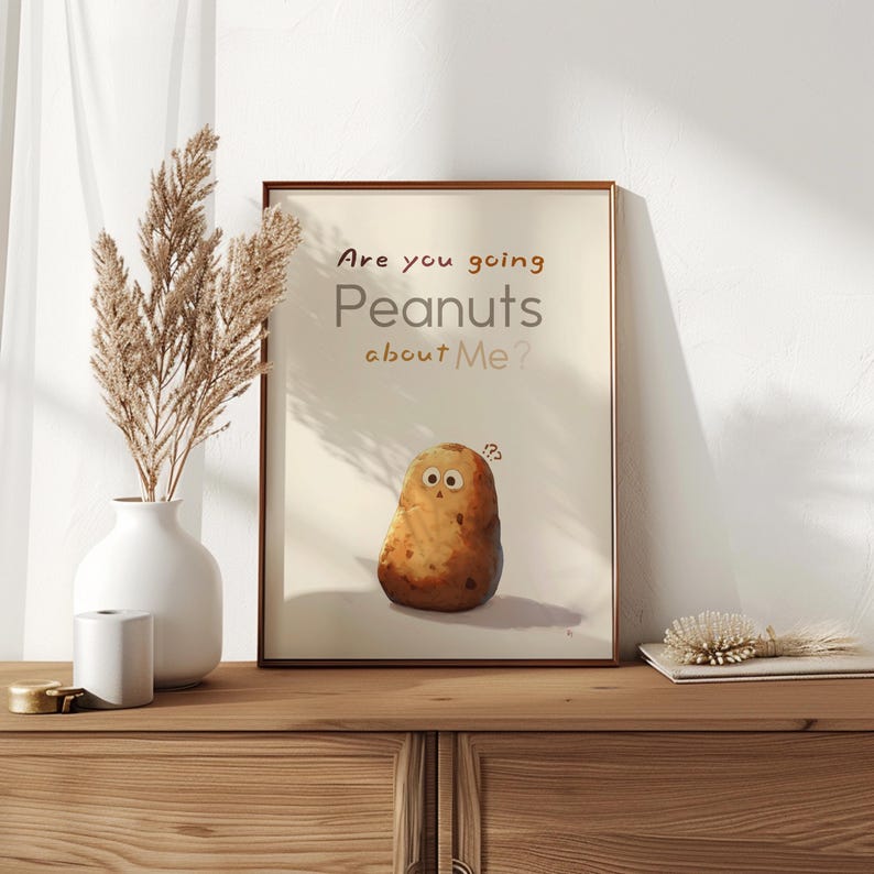 Peanut Print, Food Print, Kitchen Poster, Quote Wall Art, Quote Wall ...
