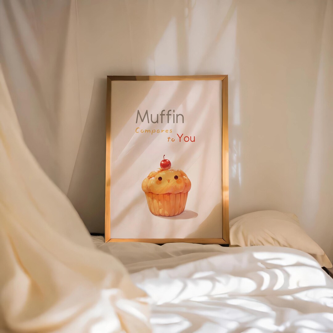 Muffin Print, Kitchen Poster, Quote Wall Art, Colourful Wall Art ...