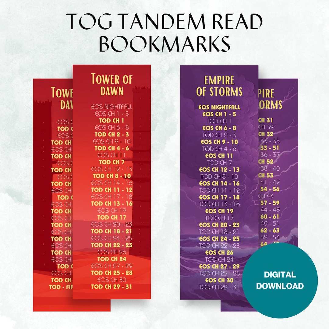 Throne of Glass - Set of 2 Tandem Read Bookmarks for Enhancing Your ...
