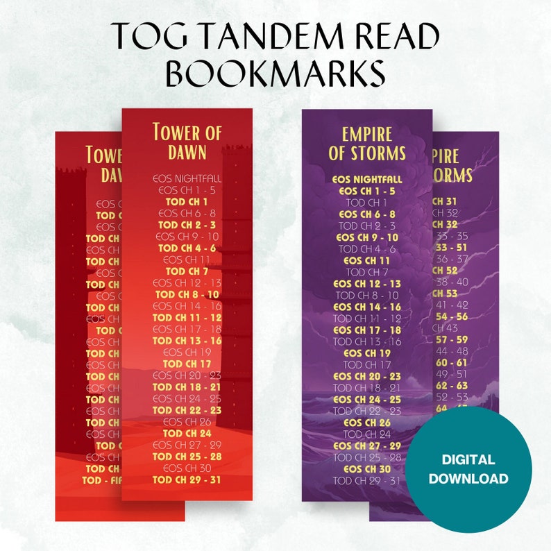 Throne of Glass - Set of 2 Tandem Read Bookmarks for Enhancing Your ...