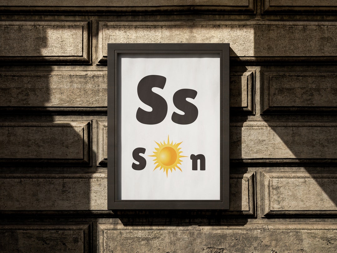 Letter S: Sun Icon SVG PNG Files A4 Wall Poster digital Download - Etsy