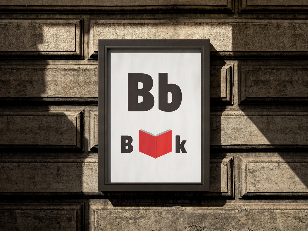 Letter B: Book Icon SVG PNG Files A4 Wall Poster digital Download - Etsy