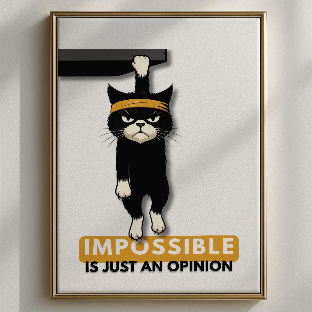 Grumpy Cat Motivational Poster – Printable Wall Art for Gym and Office ...