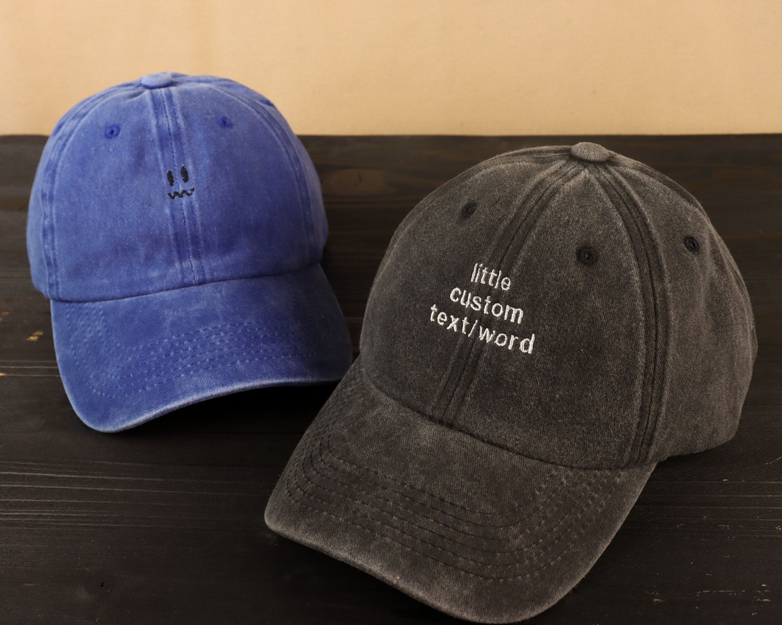 Personalised Vintage Cap, Custom Embroidered Unisex Cotton Dad Hat With ...