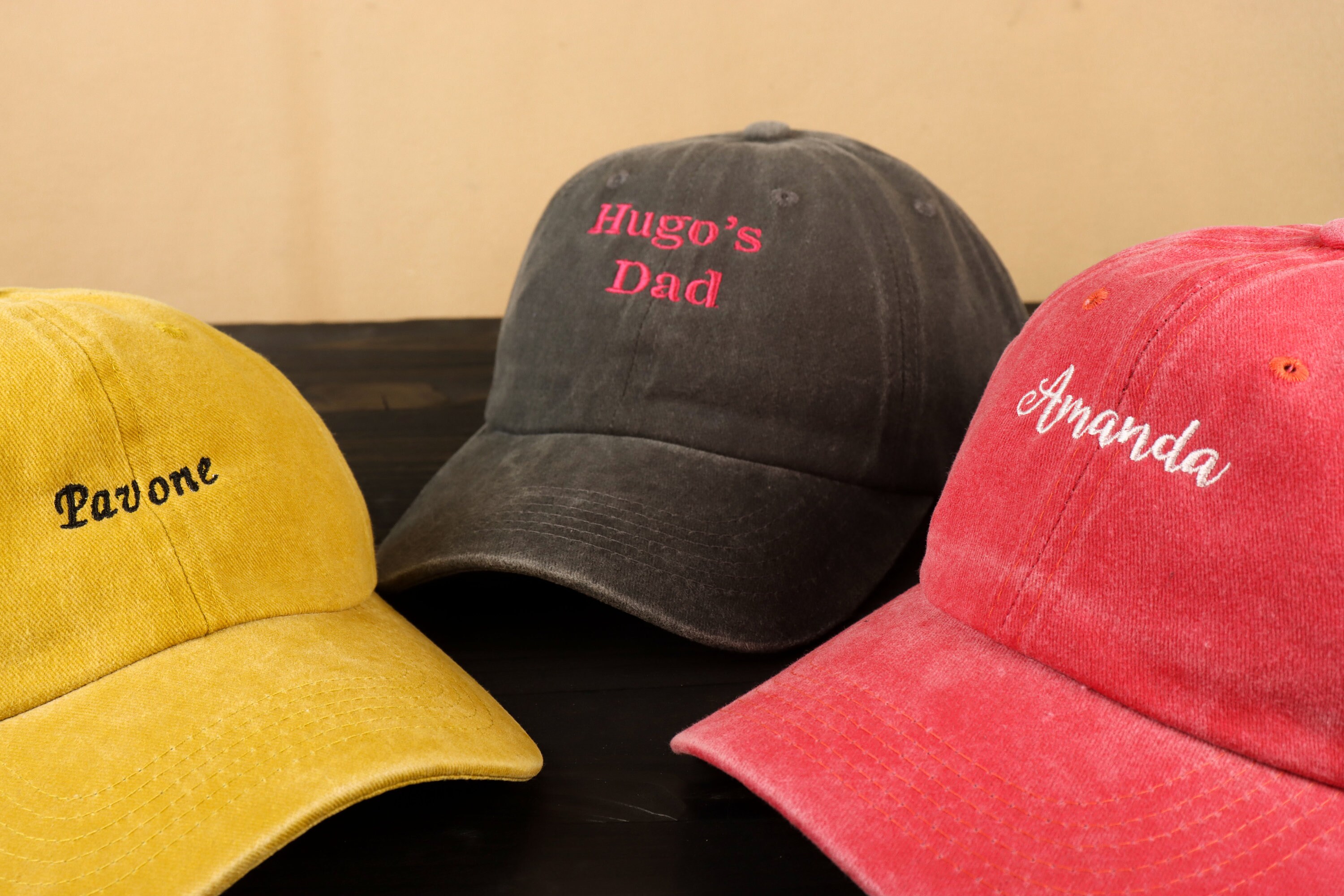 Personalised Vintage Cap, Custom Embroidered Unisex Cotton Dad Hat With ...