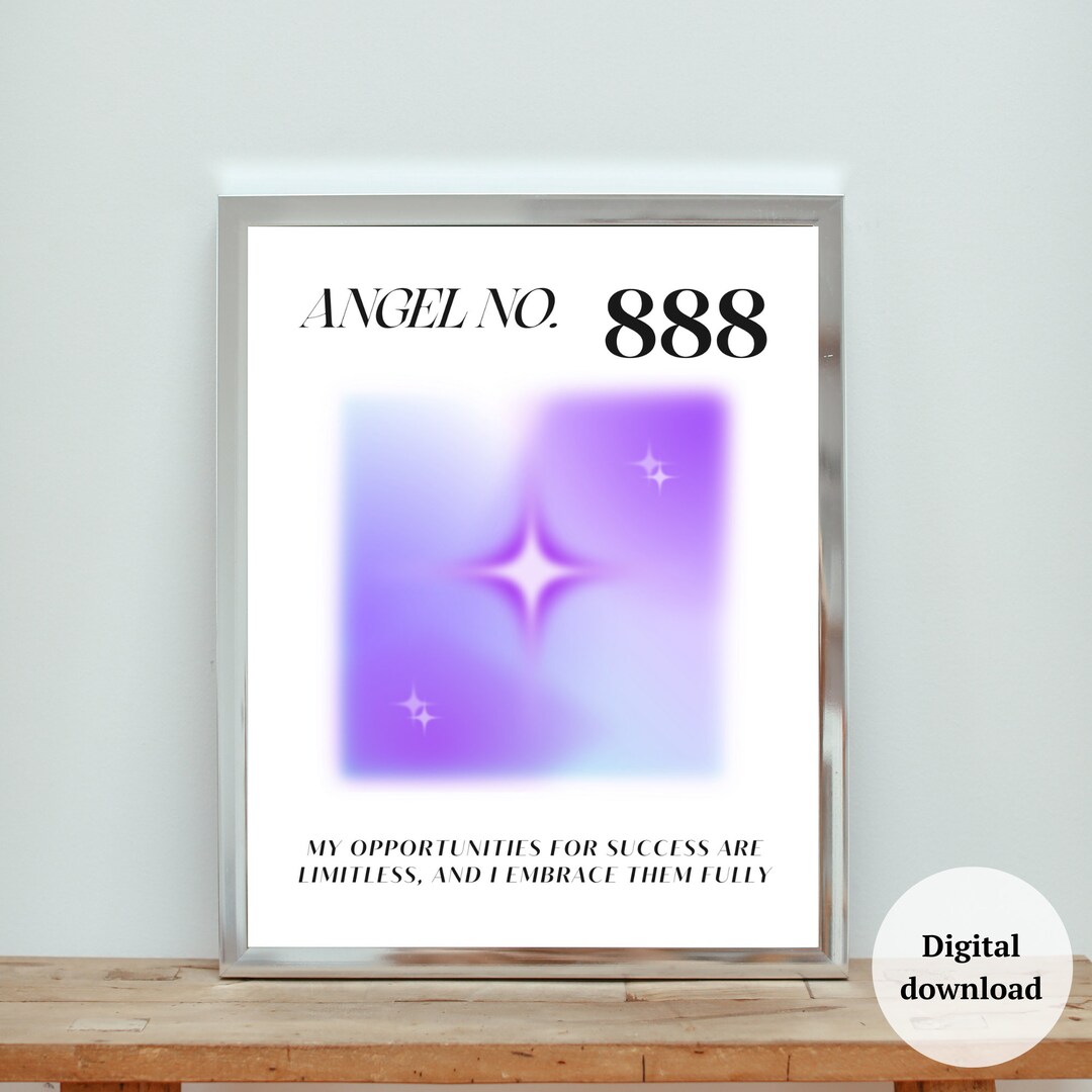 888 Angel Number, Printable Wall Art, Manifestation Poster, 888 Aura ...