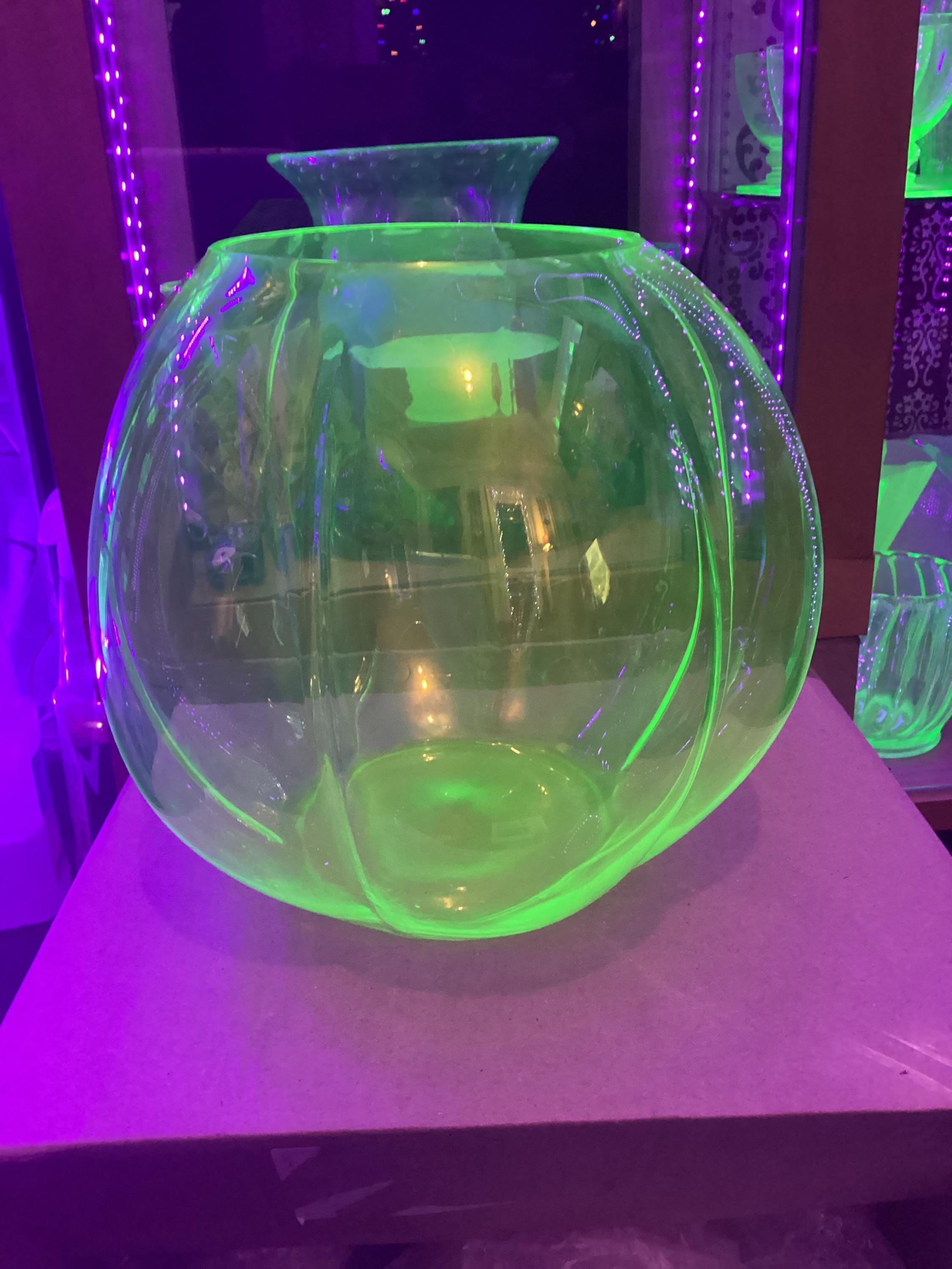 Uranium Glass Fish Bowl - Etsy