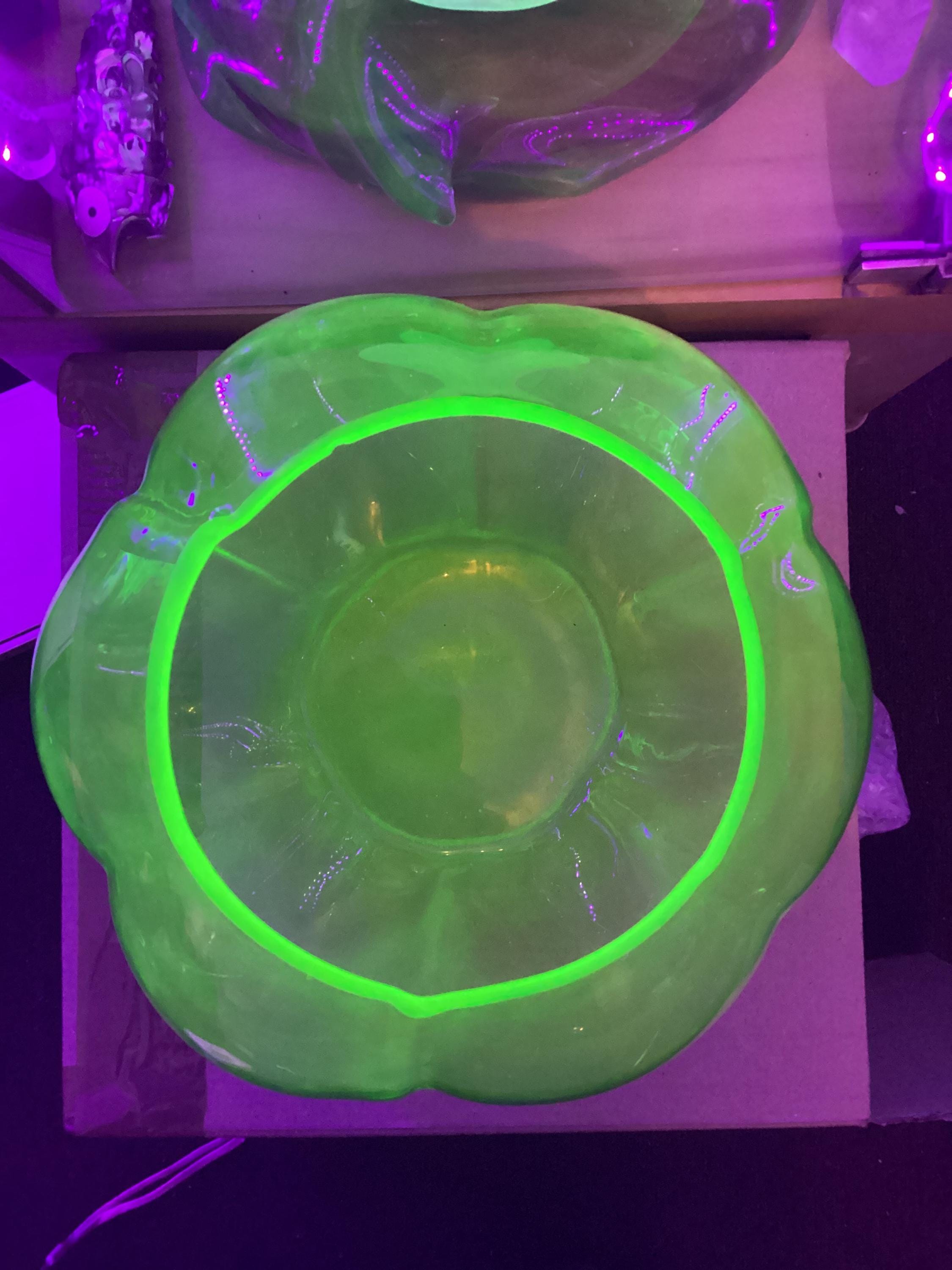 Uranium Glass Fish Bowl - Etsy