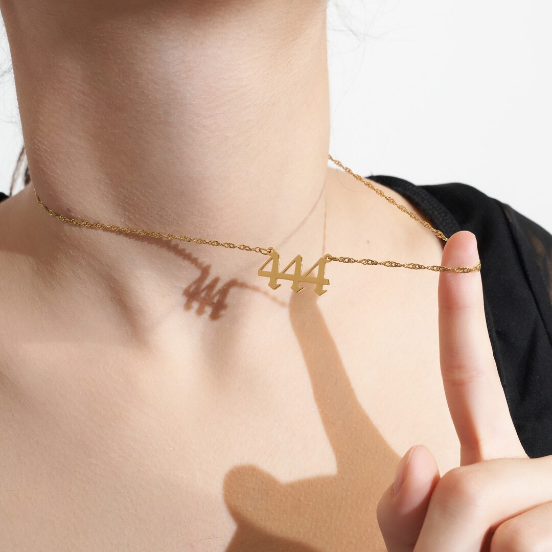 Angel Number Necklace, Gold Lucy Number Necklace, Angel Numbers, 111 ...