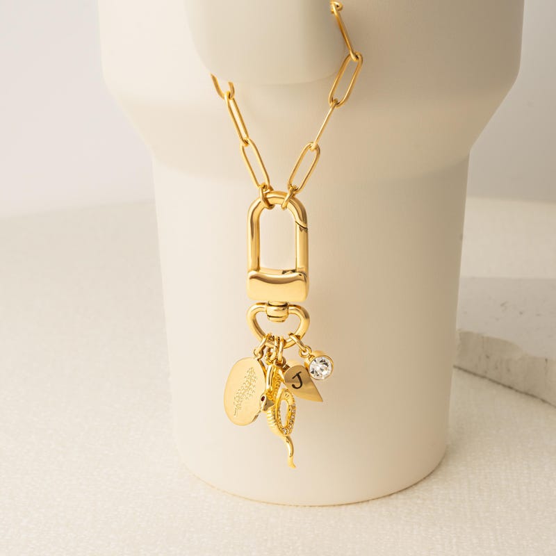 Coffee Cup Key Chain Gold - Etsy