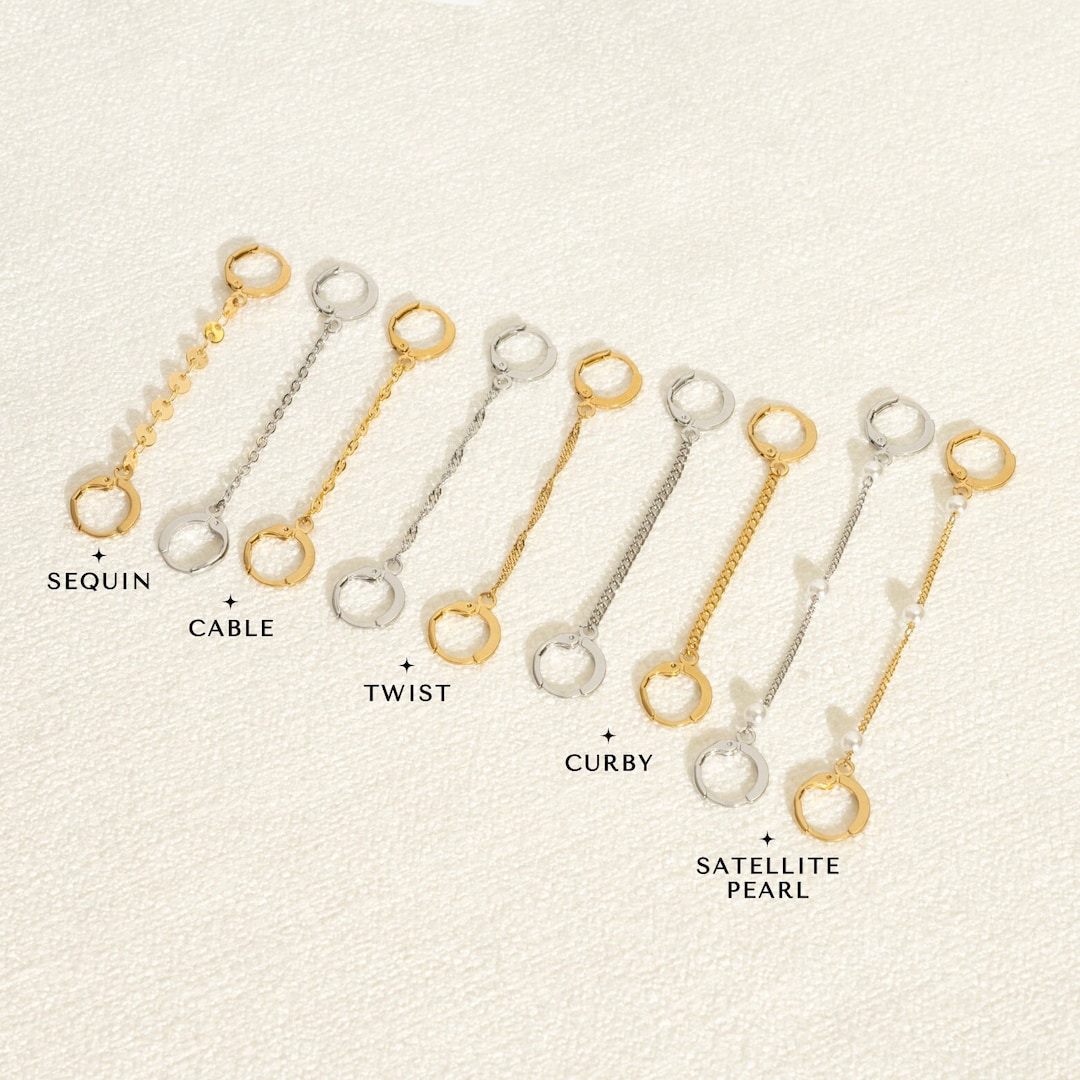 Gold Double Hoop Earrings, Loop Earrings, Double Piercing Earrings ...