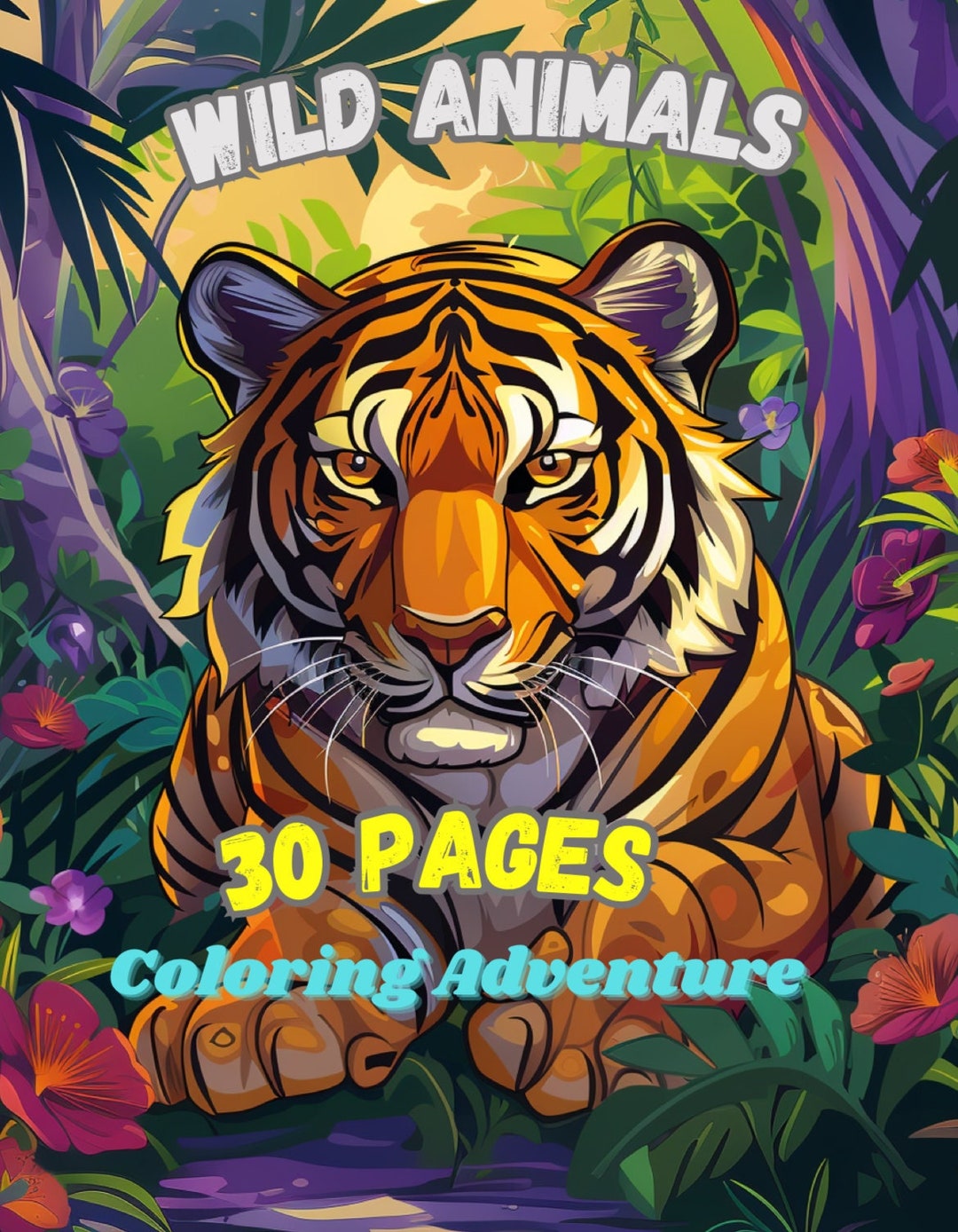 Wild Animals 30 Coloring Pages for Kids - Etsy