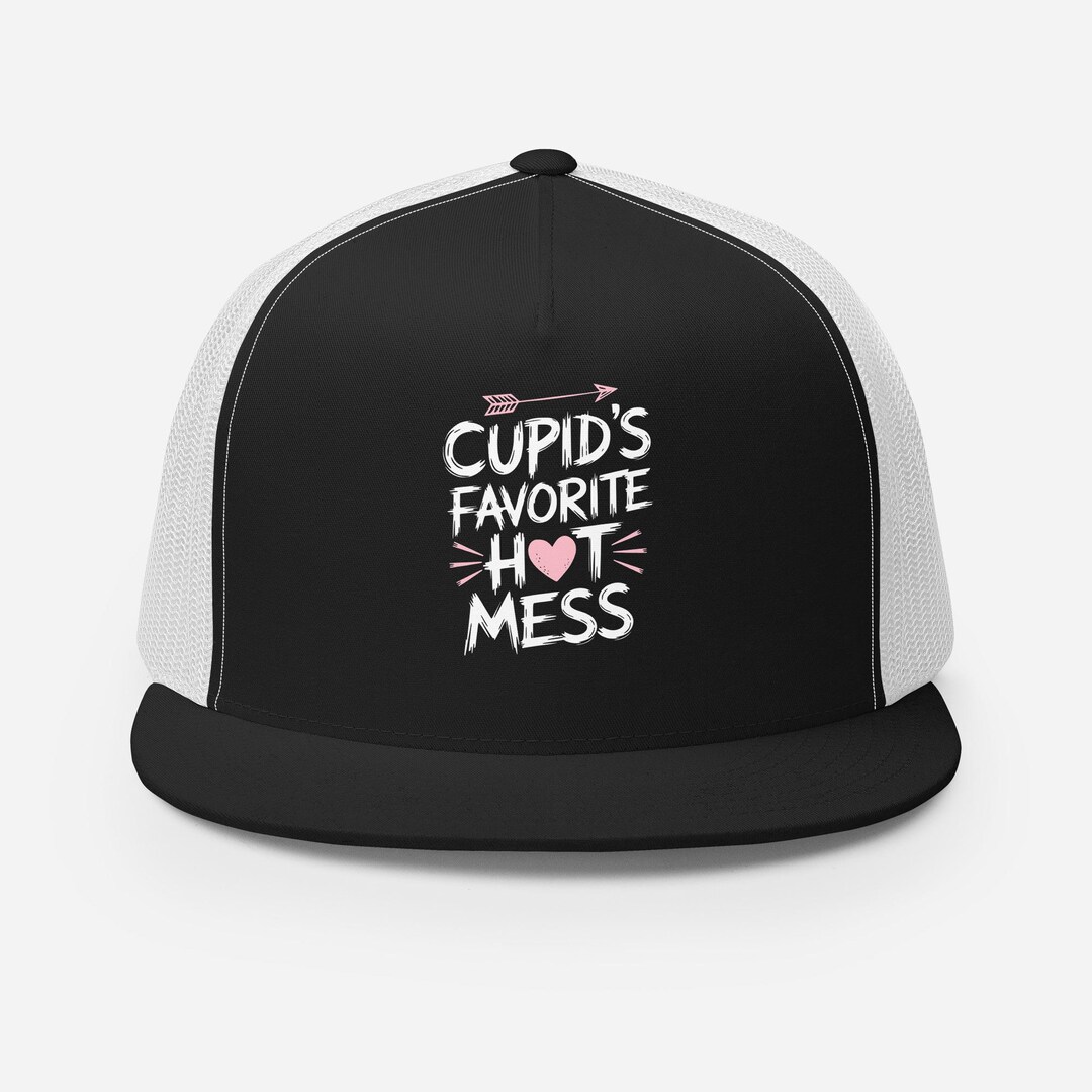 Cupids Favorite Hot Mess Hat | Funny Valentines Snapback | Premium Flat ...