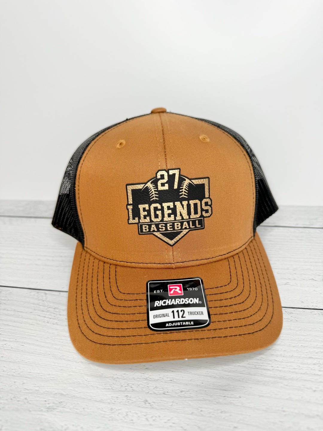 Personalized Baseball Team Hat - Vegan Leather Patch Cap With Player's ...