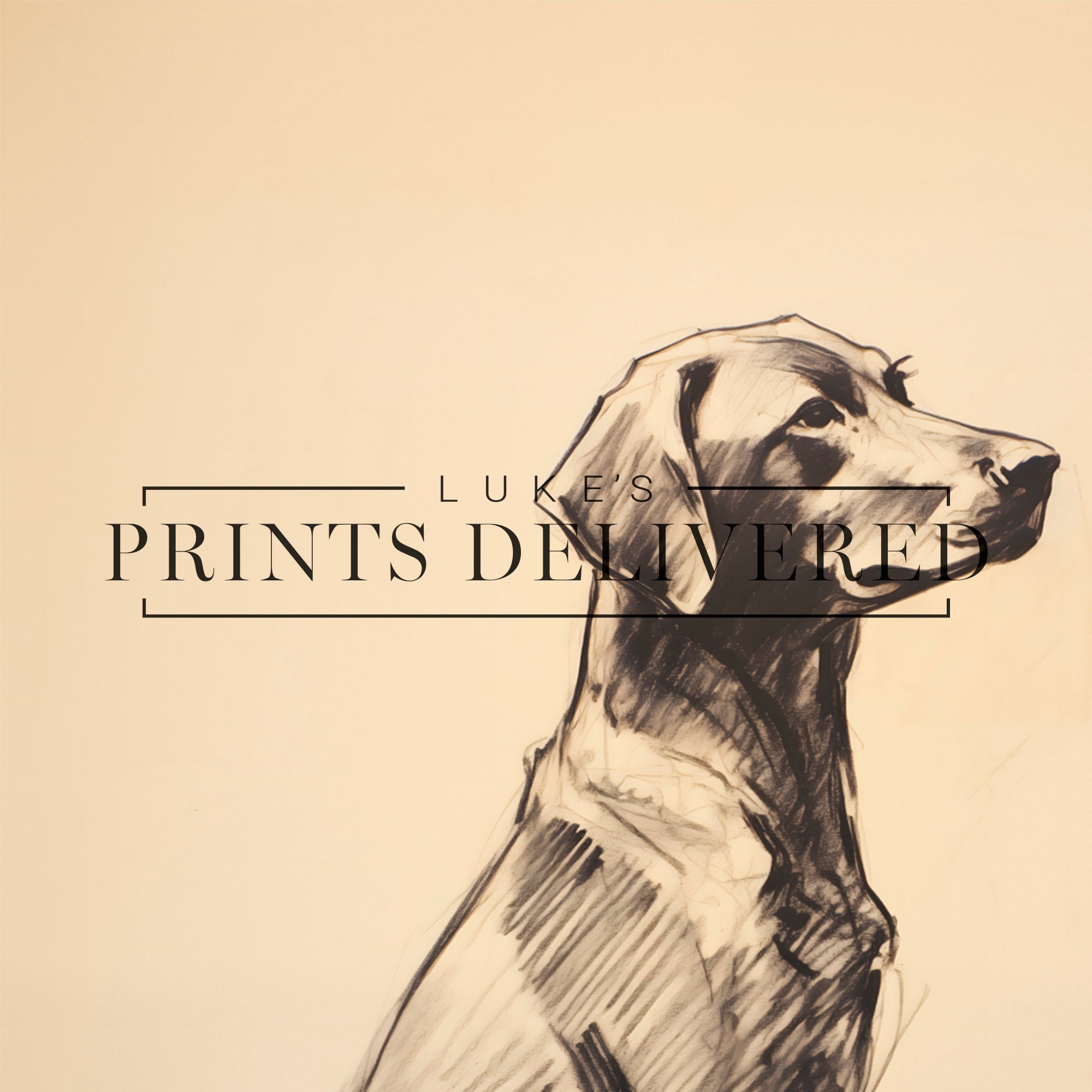 Vintage Labrador Drawing Art Print - Dog Portrait Artwork - Pet Sketch ...