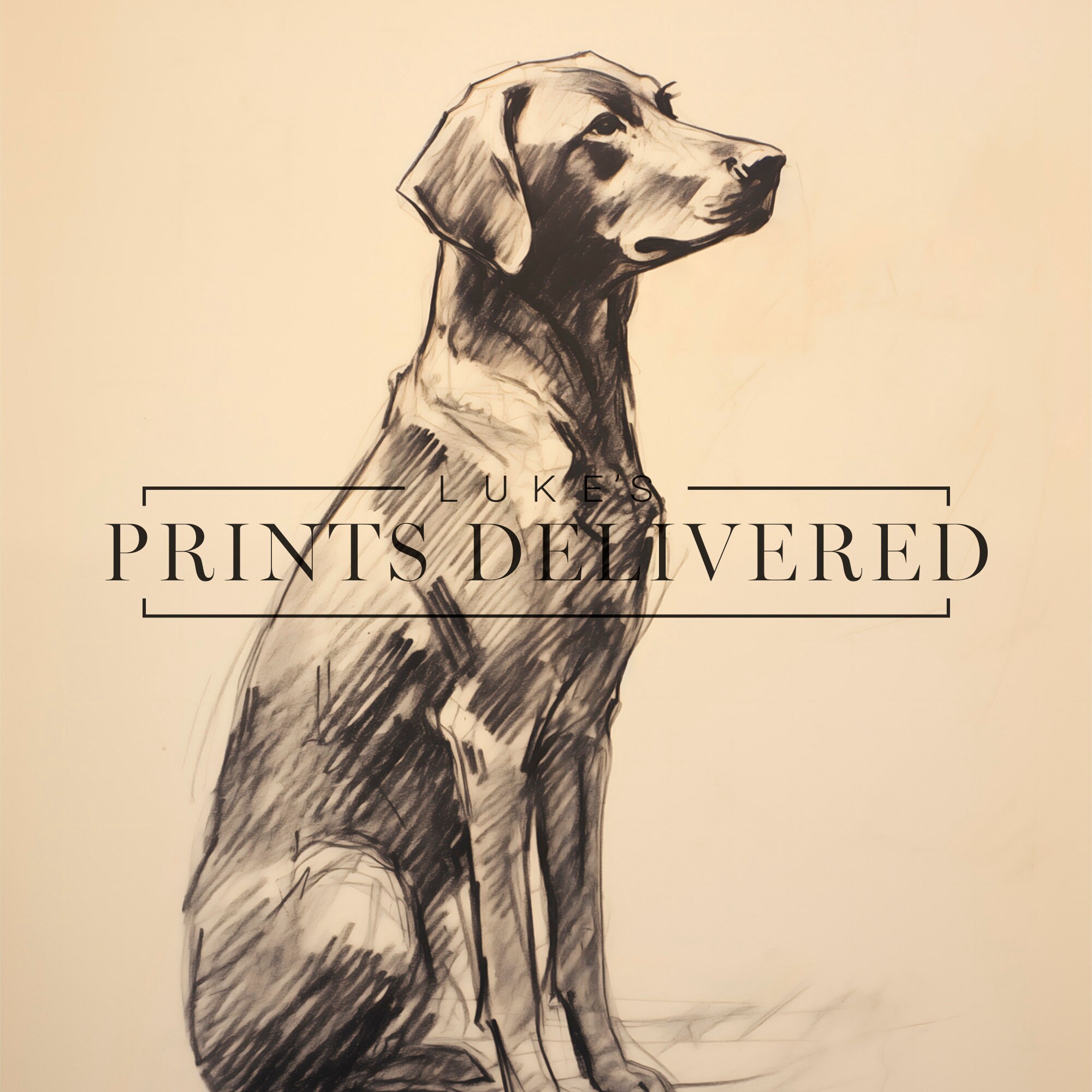 Vintage Labrador Drawing Art Print - Dog Portrait Artwork - Pet Sketch ...