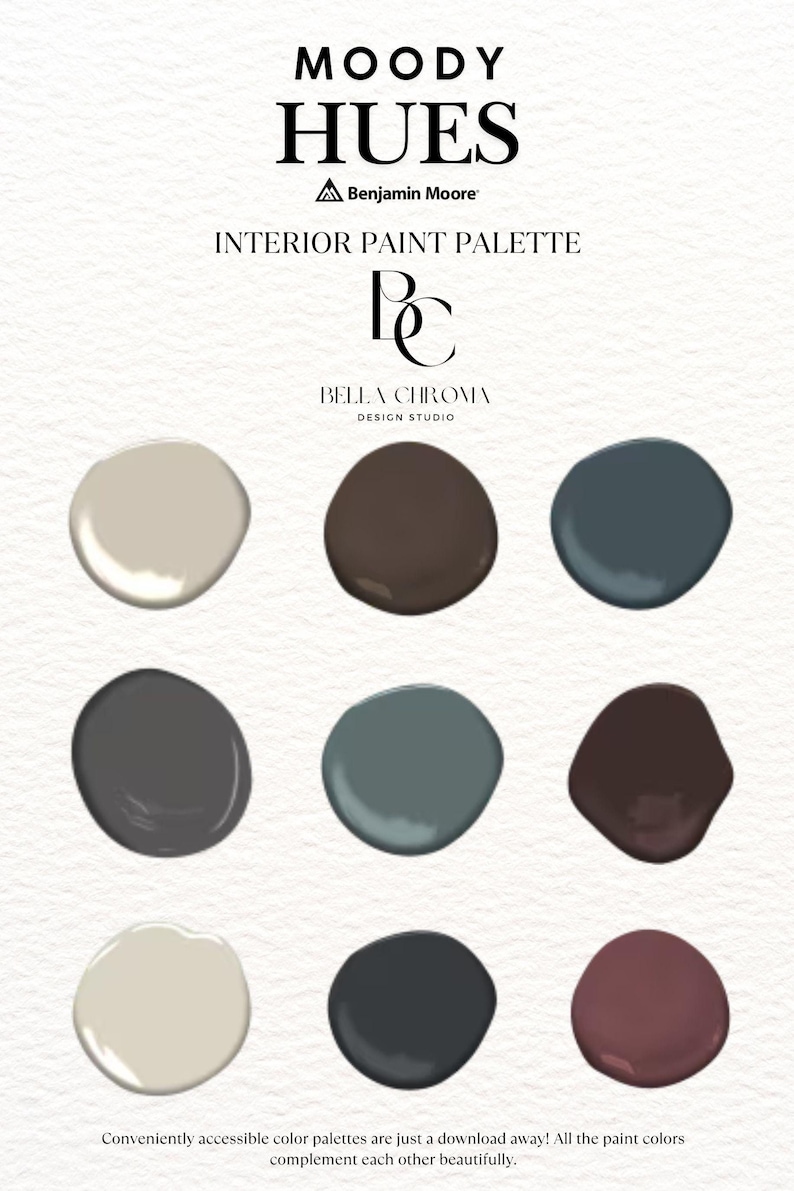 Moody Hues, Benjamin Moore Whole Home Palette, Home Interior Paint ...