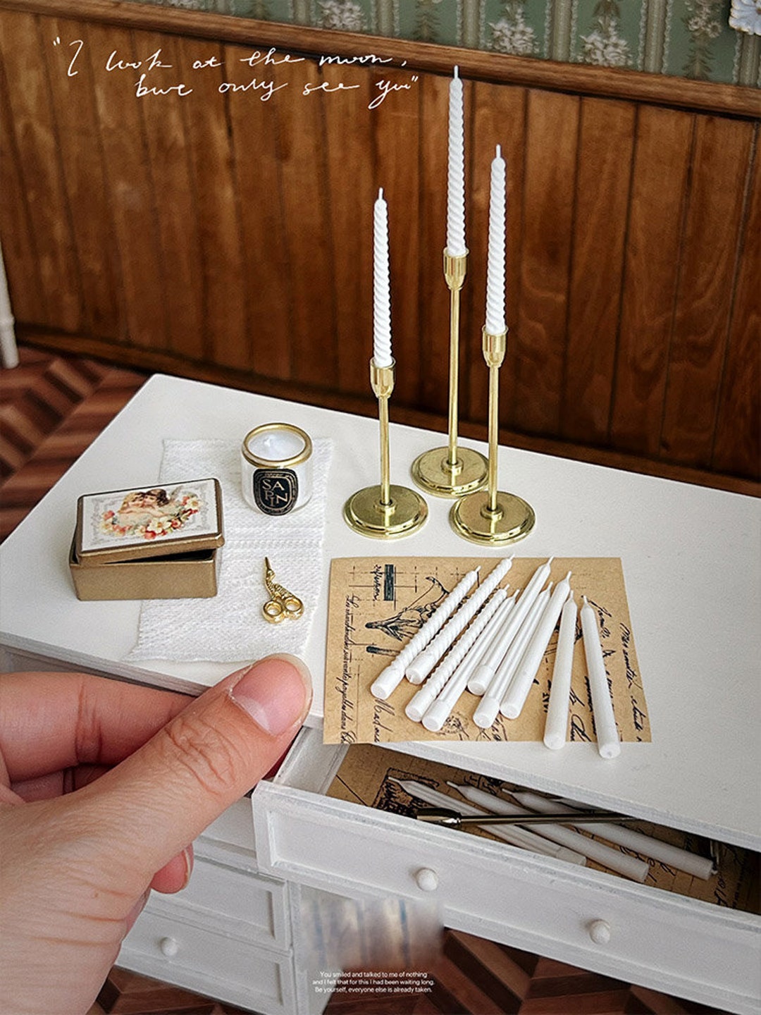 1:6 Scale Dollhouse Miniature Mini Simulation Candle Candlestick ...