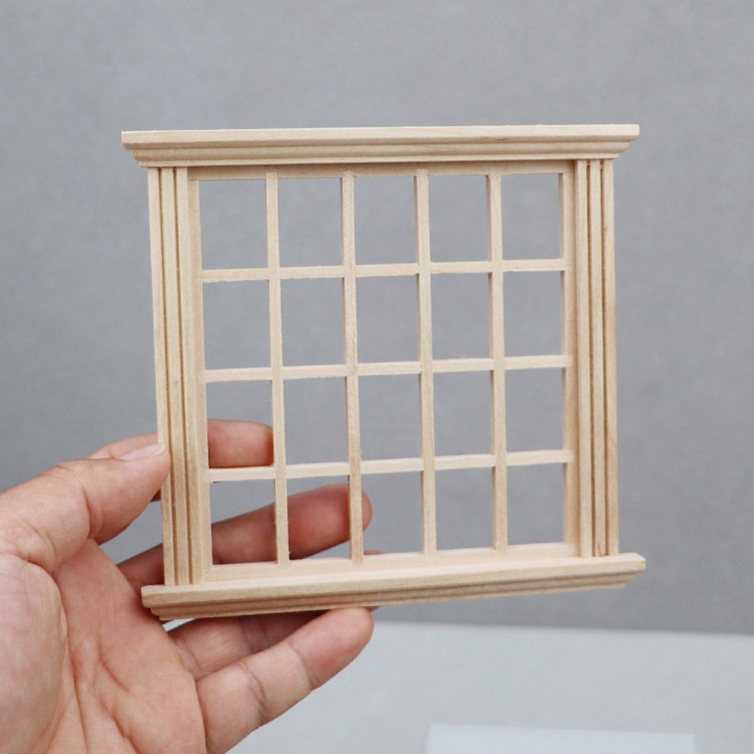 1:12 Scale Dollhouse Miniature Mini Simulation Wooden Window Model ...