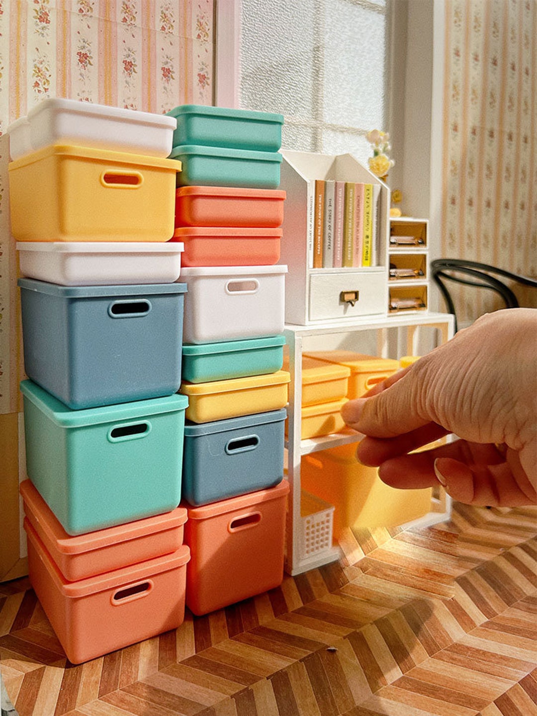 6pcs/set 1:6 Scale Dollhouse Miniature Mini Simulation Storage Box With ...