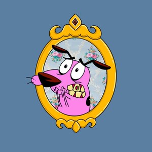 Courage the Cowardly Dog Framed Sticker - Etsy