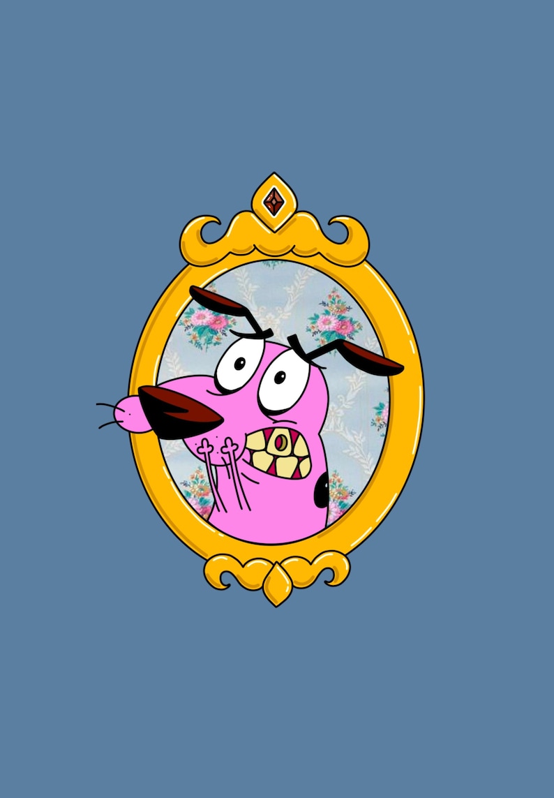 Courage the Cowardly Dog Framed Sticker - Etsy