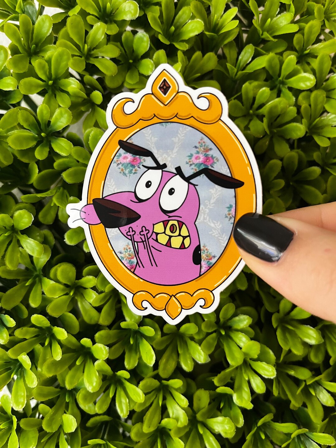 Courage the Cowardly Dog Framed Sticker - Etsy