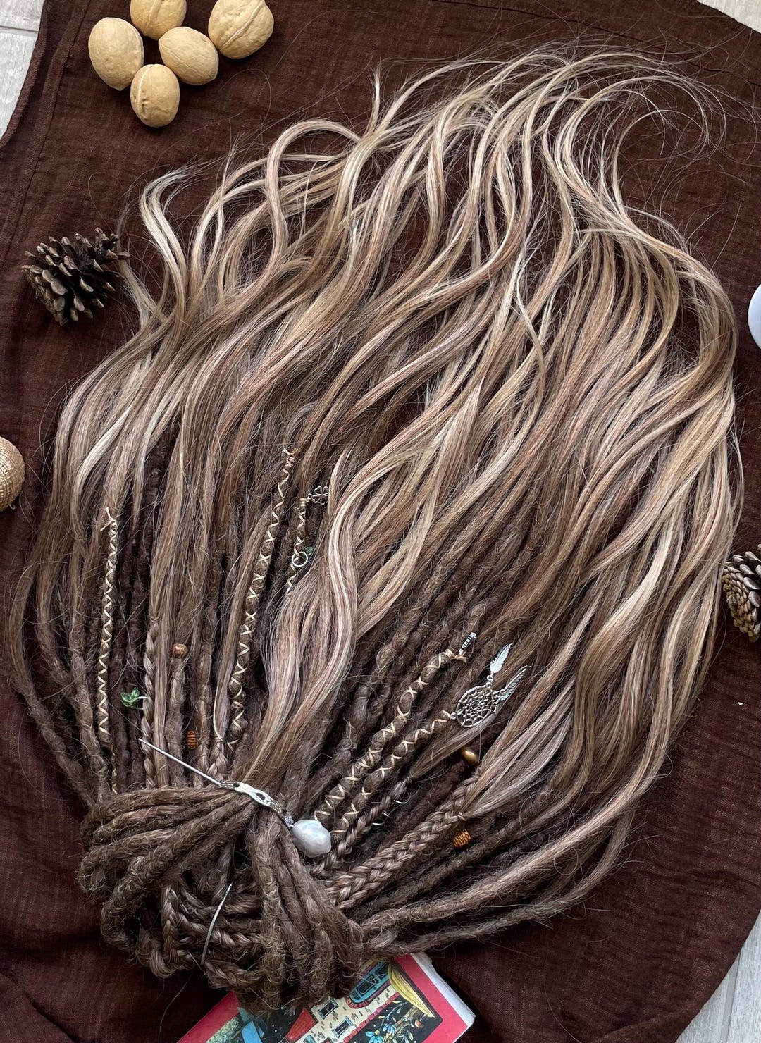 Synthetic Dreadlocks Brushable Curls "natural" DE Double End With ...