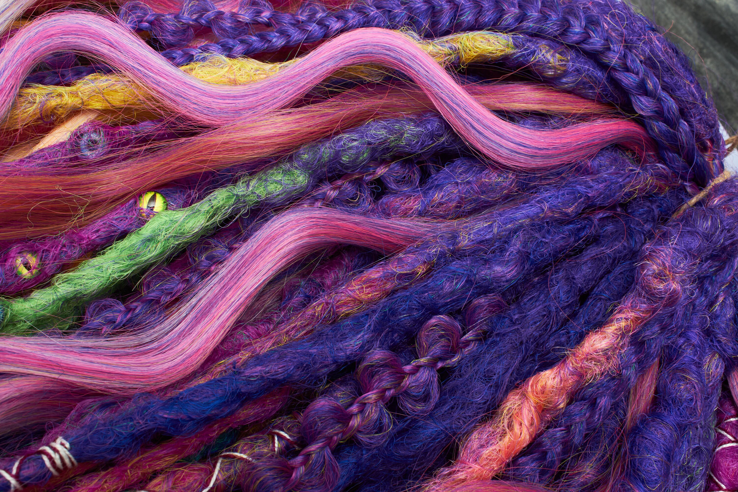 Synthetic Dreadlocks, Textured Dreads, Curly, Ombre Purple to Magenta ...