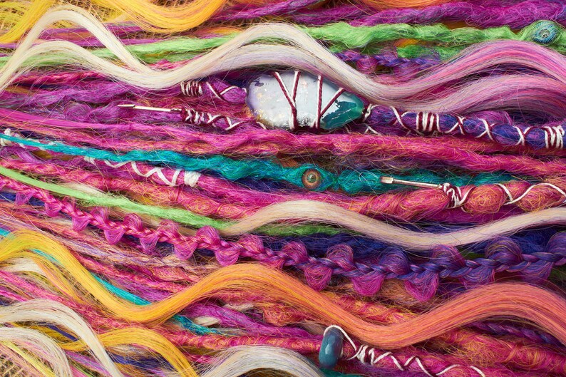Synthetic Dreadlocks, Textured Dreads, Curly, Ombre Purple to Magenta ...