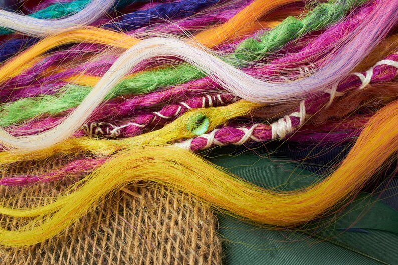 Synthetic Dreadlocks, Textured Dreads, Curly, Ombre Purple to Magenta ...