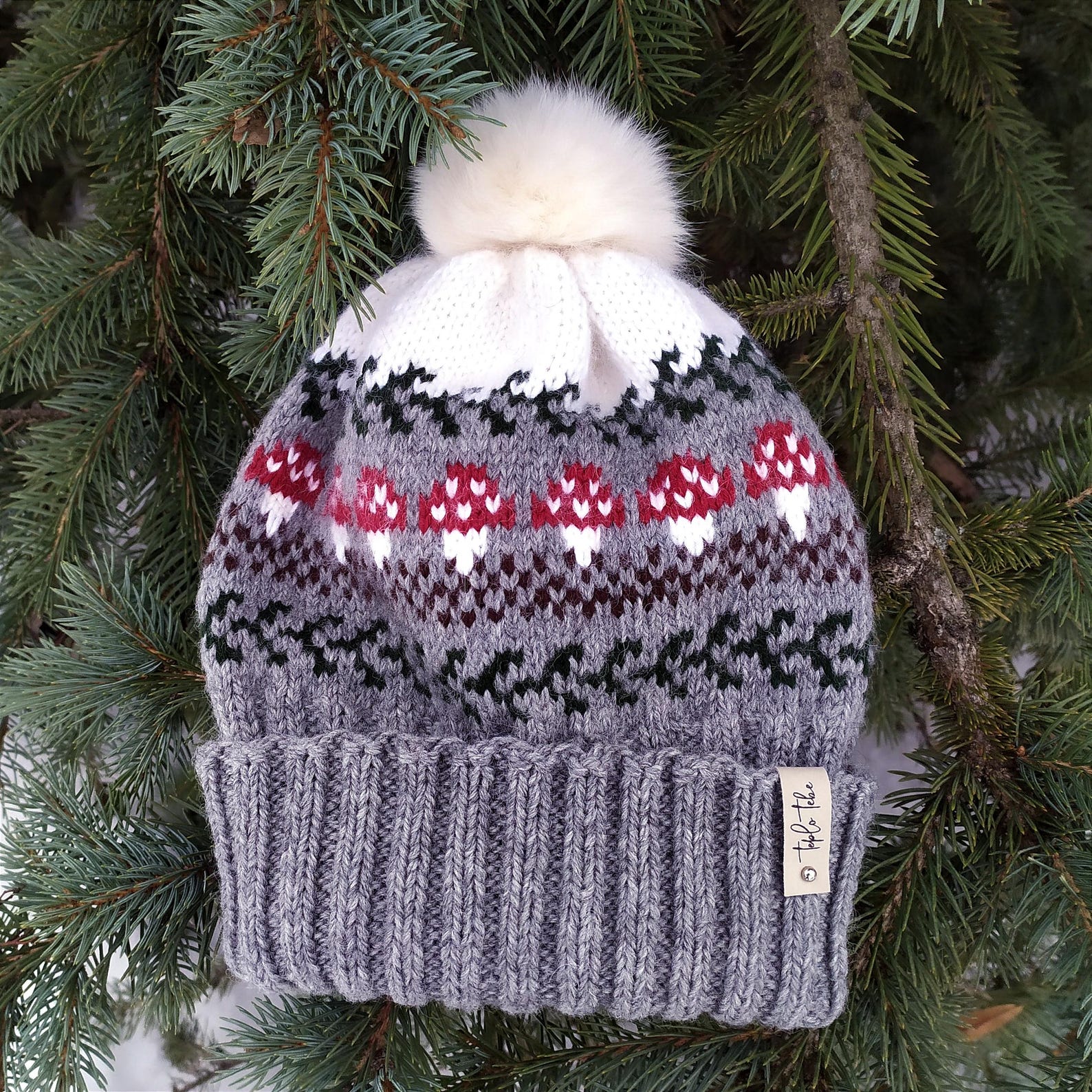 Knitting Pattern Hat | Knitted Hat "mushrooms" | Knit Pattern PDF ...