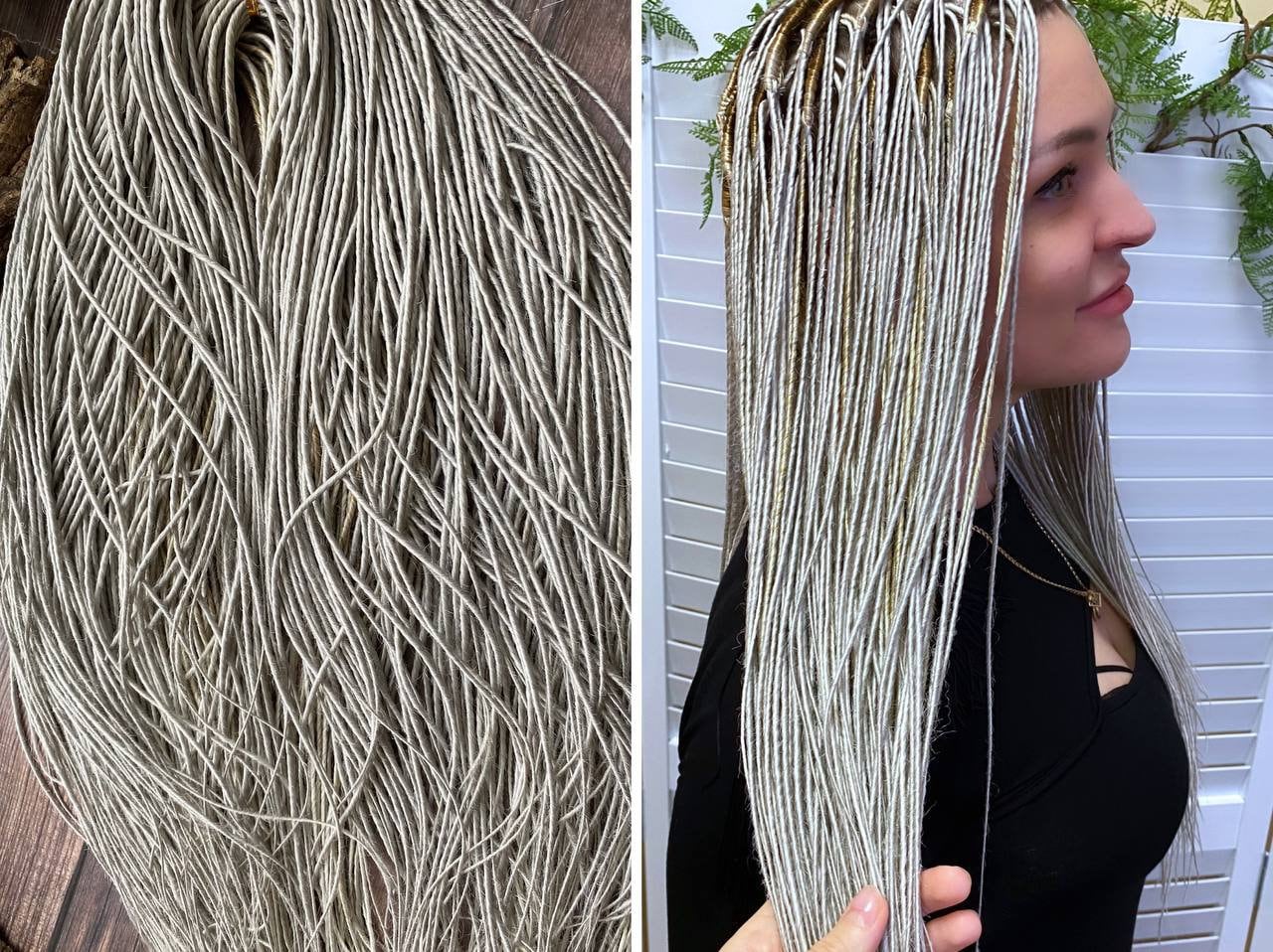 Silver Light Gray Double Ended Thin Smooth Long Synthetic Micro ...