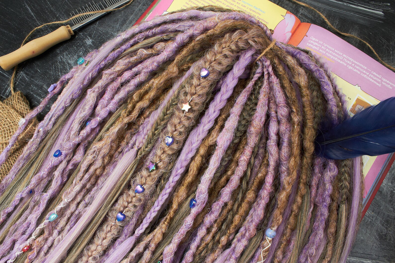 Synthetic Dreadlocks, Textured Dreads and Braids With Loose Ends, Ombre ...