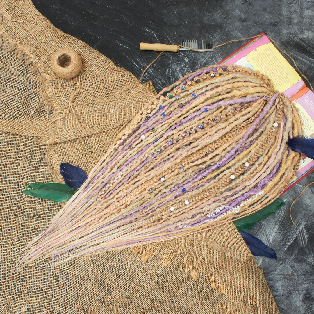 Synthetic Dreadlocks, Textured Dreads, Blonde and Lavender Hair, De ...