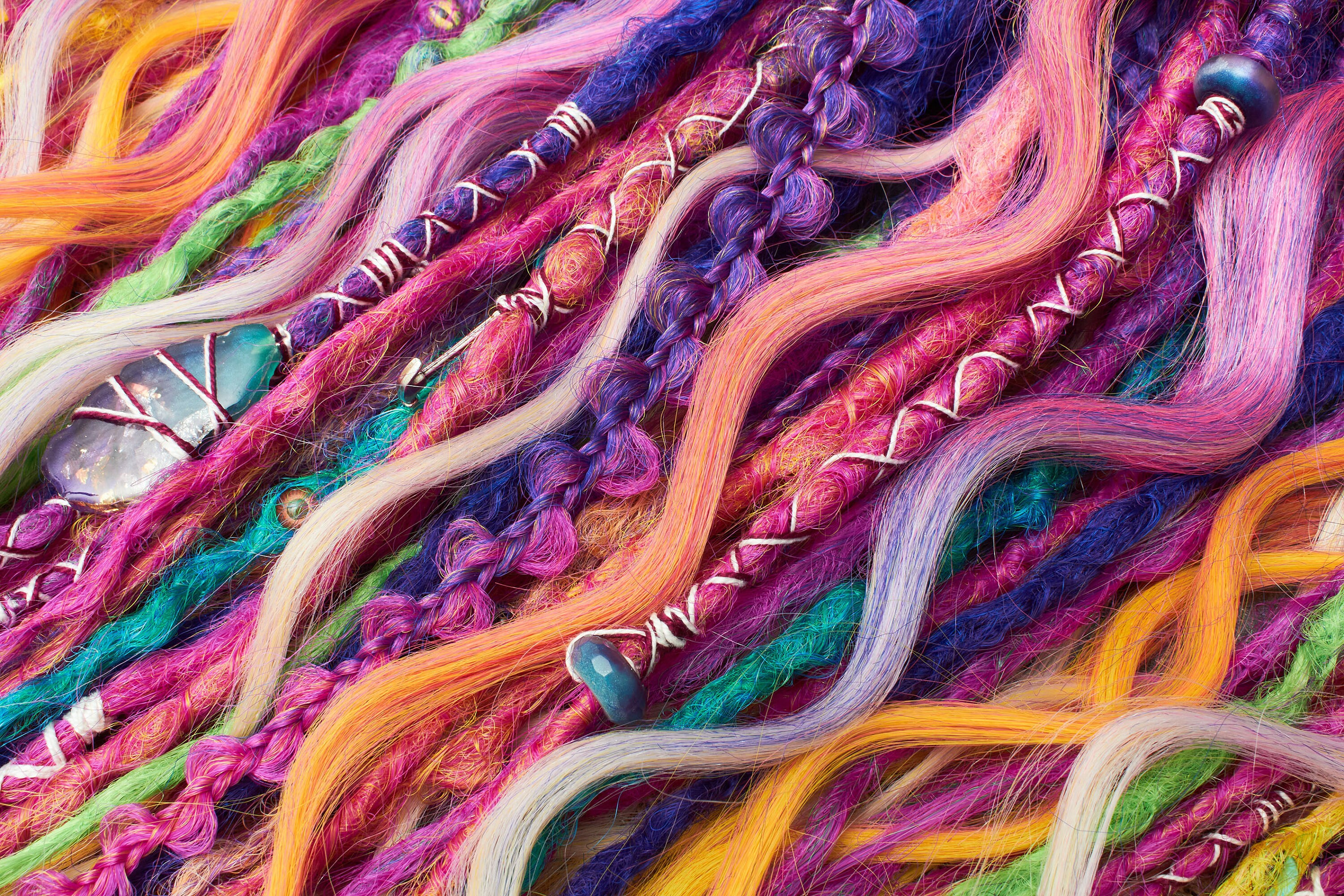 Synthetic Dreadlocks, Textured Dreads, Curly, Ombre Purple to Magenta ...