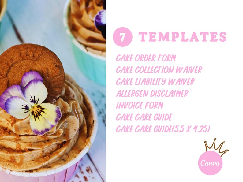 Cake Order Form & Invoice | Bakery Business | CANVA Easy Editing | 7 ...
