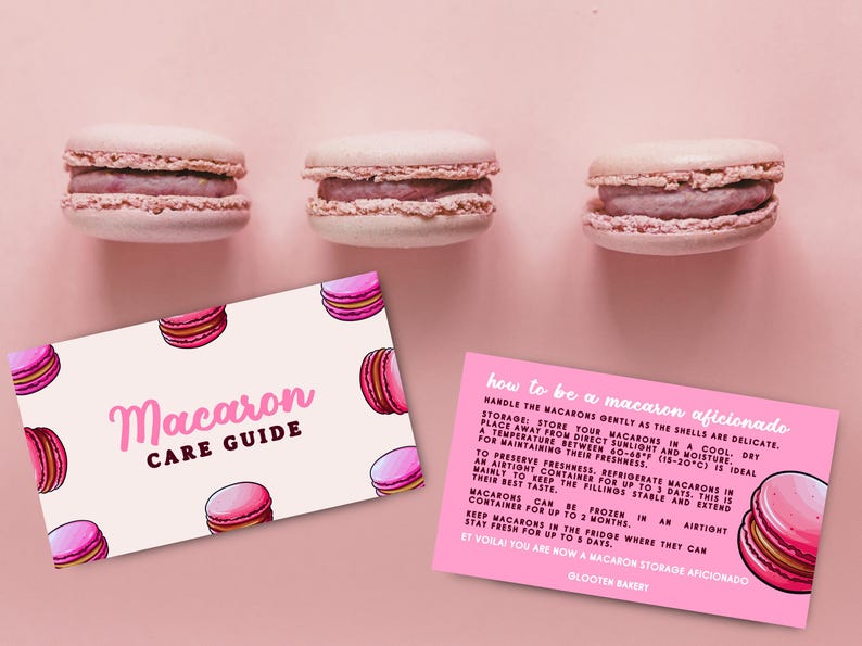 French Macaron Care Card | Small Business Owner Gift | 3.5 X 2" | Canva ...